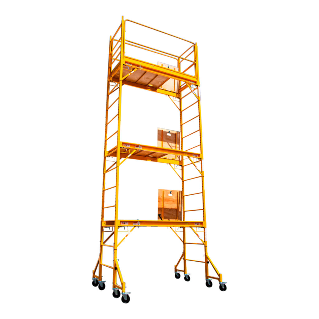 SCAFFOLDING 18 FT HEIGHT W/GUARD RAIL & OUTRIGGERS #SCAF-18HP WITH ...