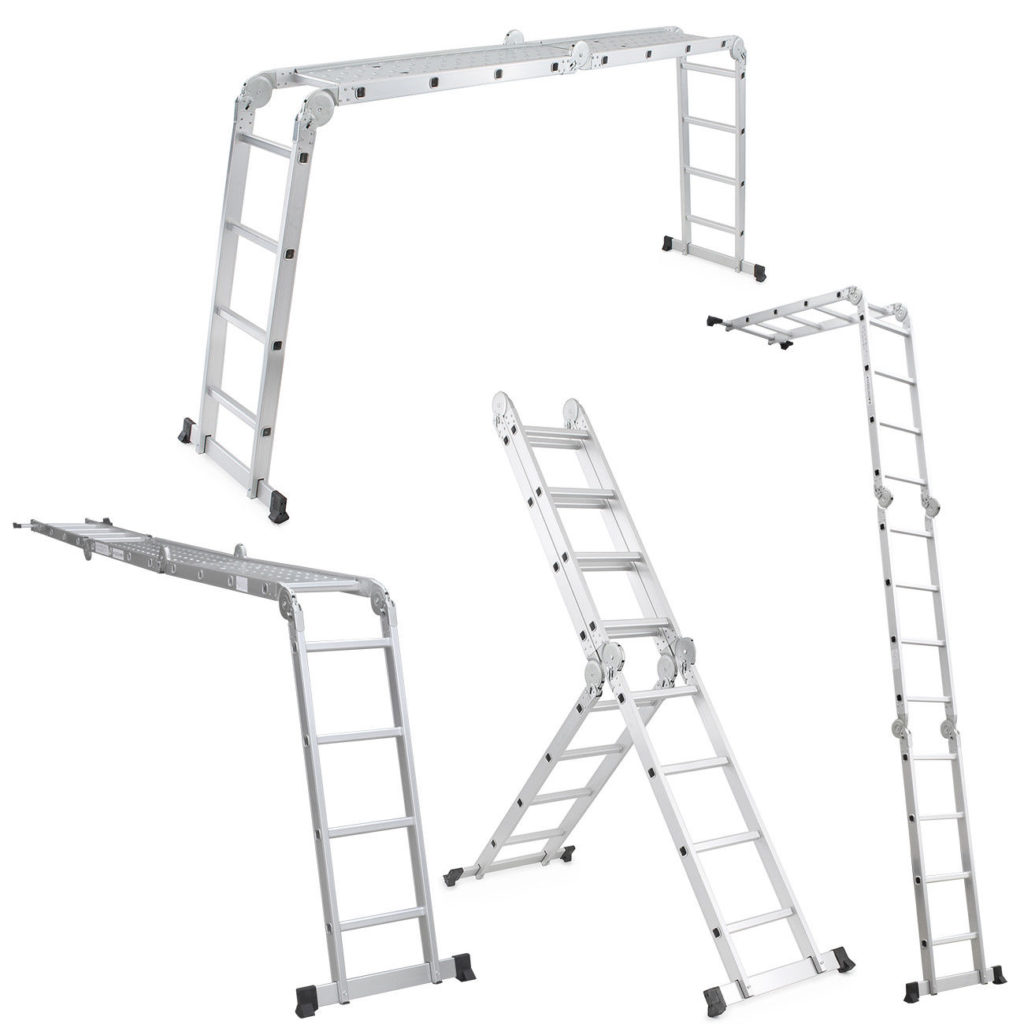 15.5 Ft Multi Purpose Aluminum Folding Step Platform Scaffold Ladder ...