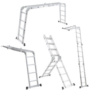 15.5 Ft Multi Purpose Aluminum Folding Step Platform Scaffold Ladder ...